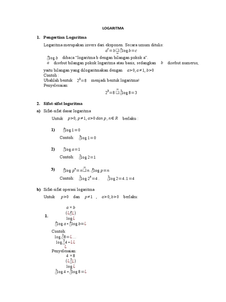 Materi Logaritma Pdf