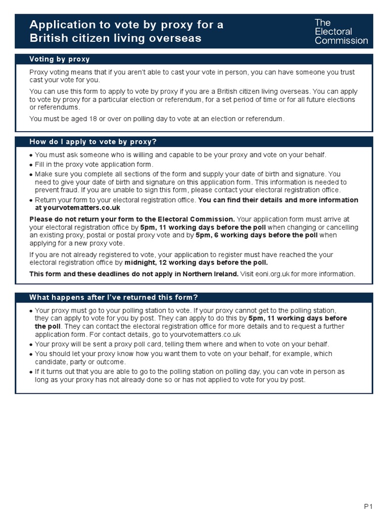 Overseas Proxy Application Form | PDF | Proxy Voting | Voting