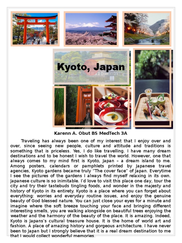 Kyoto, Japan: Karenn A. Obut Bs Medtech 3A | PDF
