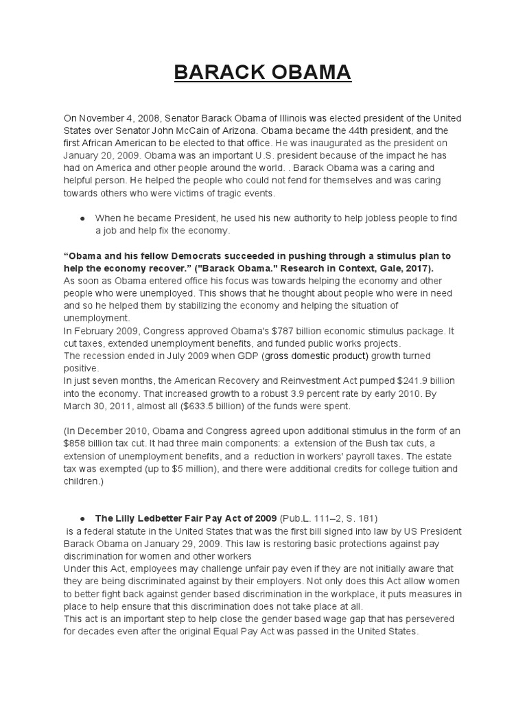 Barack Obama | PDF | Barack Obama | American Recovery And Reinvestment ...