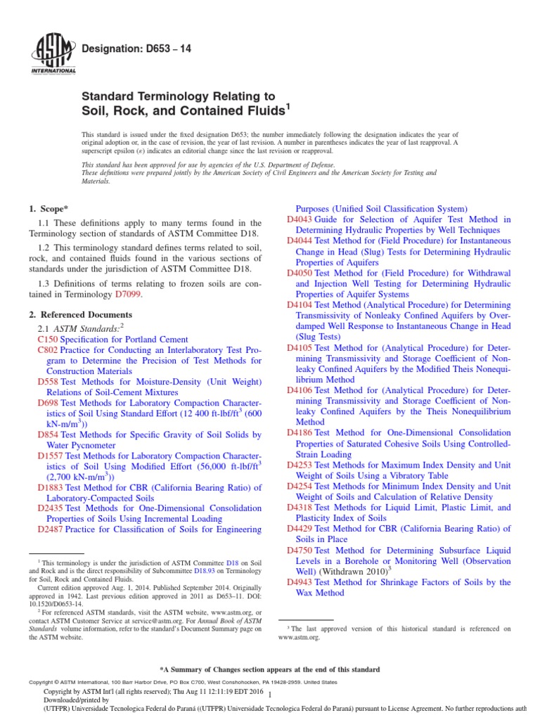 ASTM | PDF | Aquifer | Soil