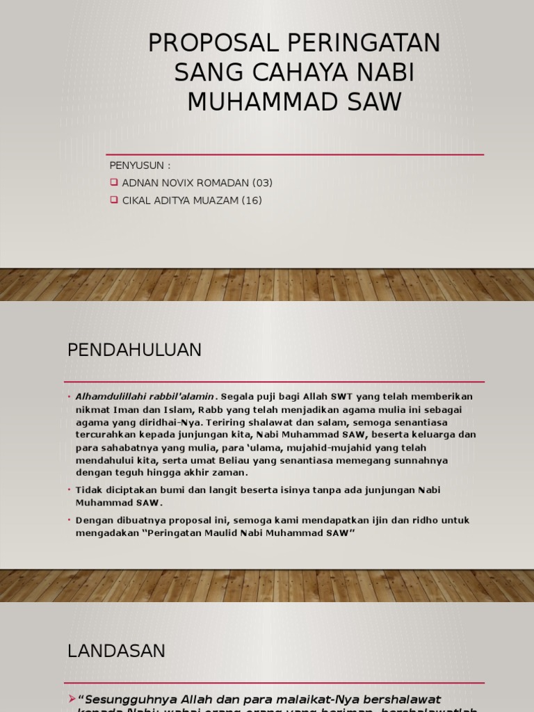 PPT. PROPOSAL Maulid Tgs B Indo | PDF