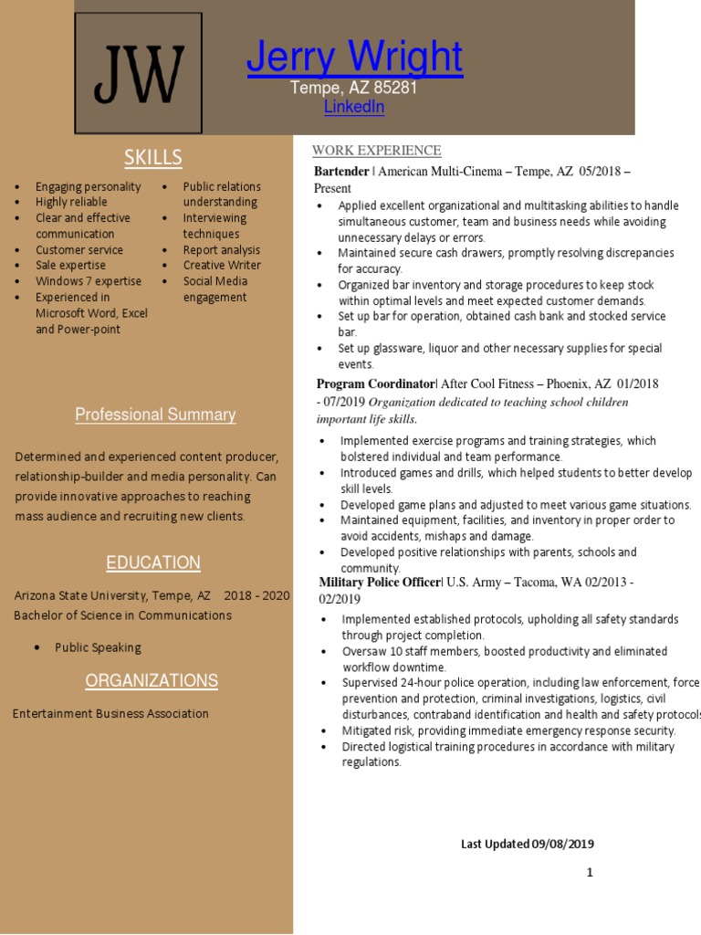 Jerry Wright Resume 2019 | PDF | Police | Logistics