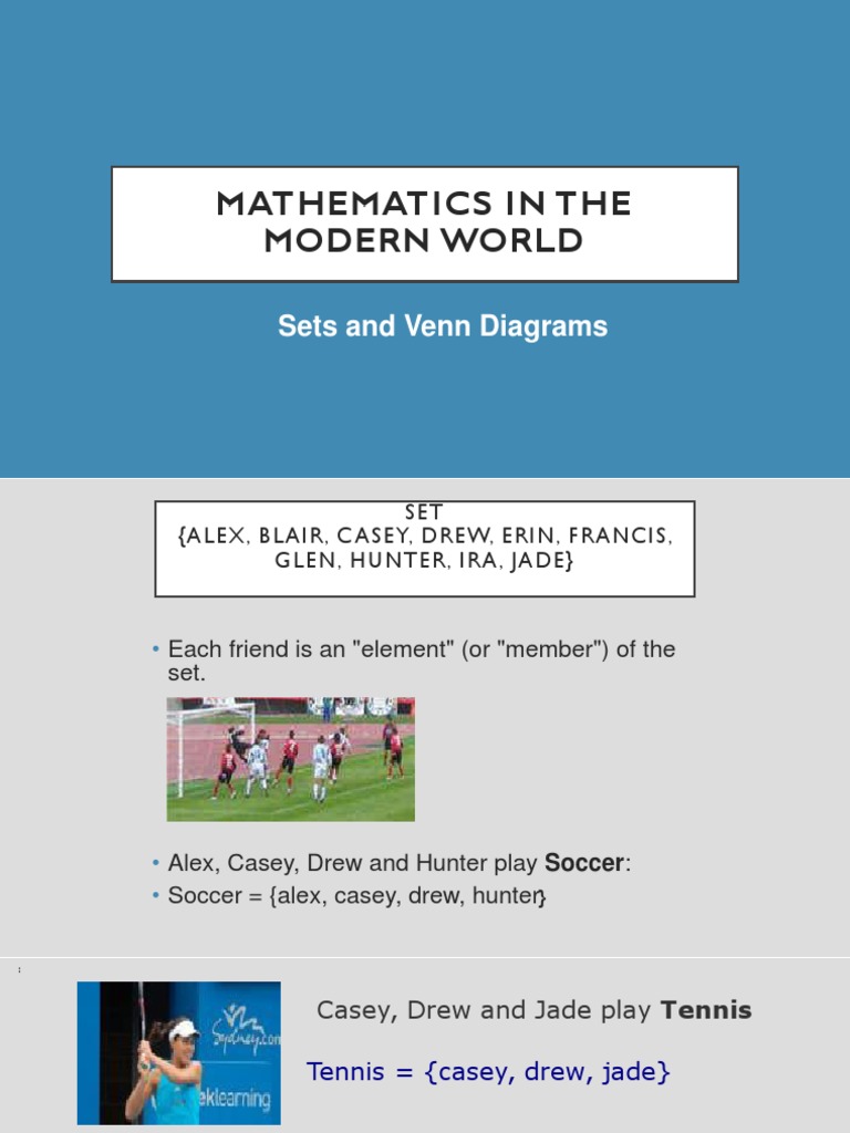 Mathematics in The Modern World: Sets and Venn Diagrams | PDF ...