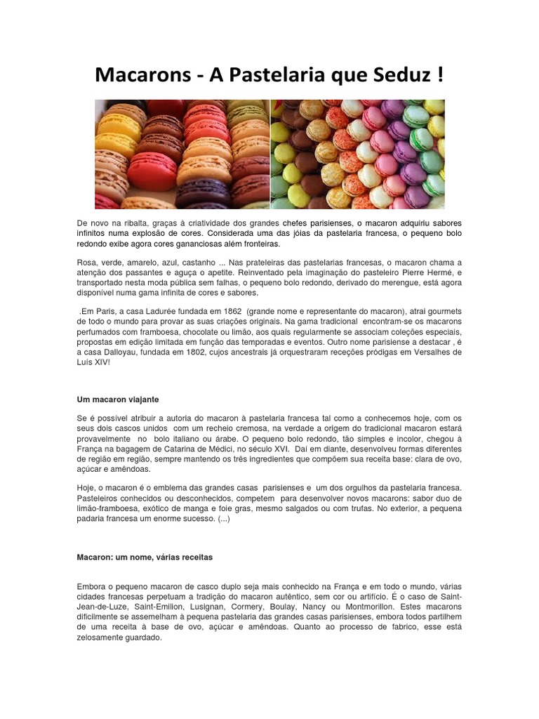 Origem Do Macaron | PDF | França | Paris