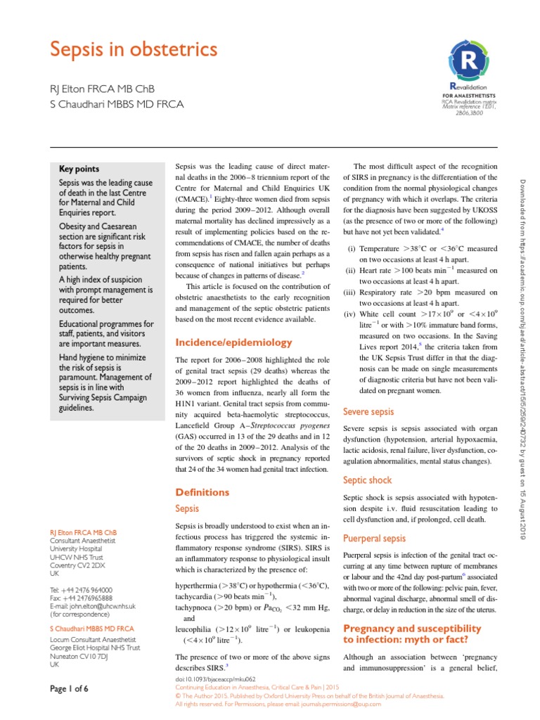 Sepsis 2 | PDF | Sepsis | Childbirth