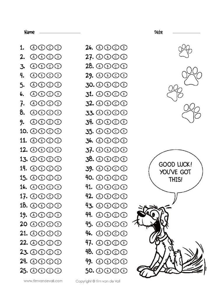 50 Question Answer Sheets PDF | PDF