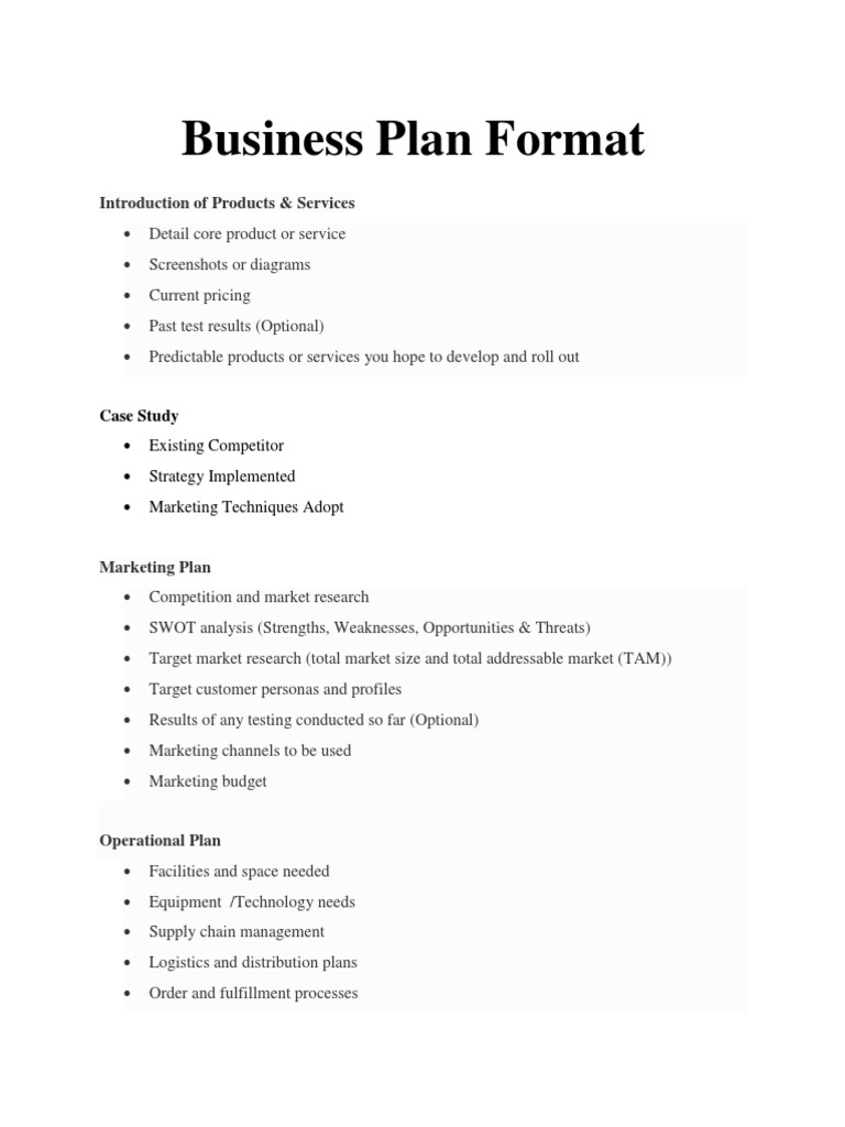 Business Plan Format: Introduction of Products & Services | PDF