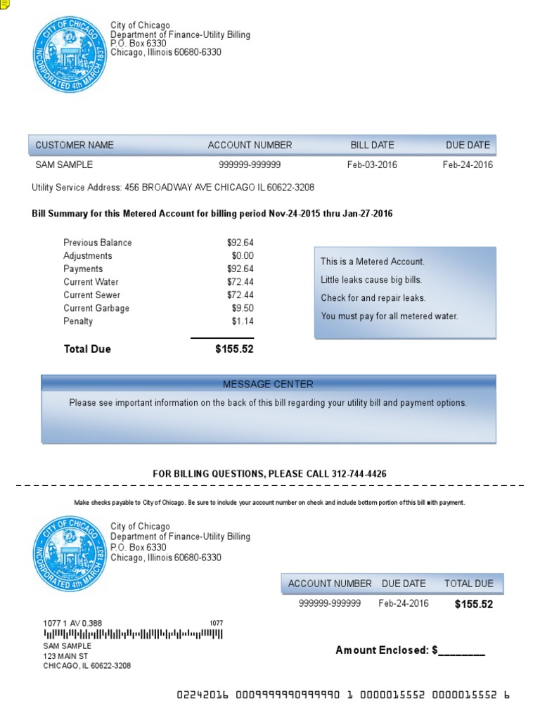 Sample Metered Bill | PDF | Fee | Economies