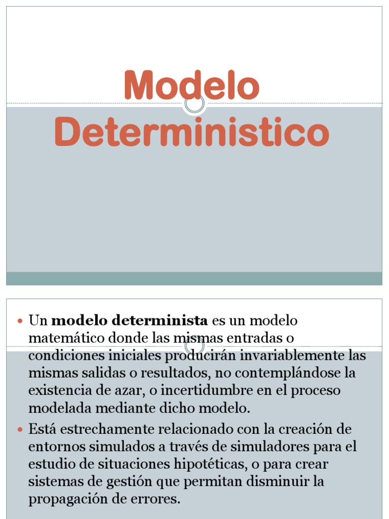 Modelo Determinista en Producción | PDF