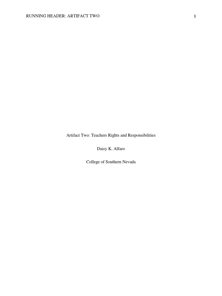 Running Header: Artifact Two | PDF | First Amendment To The United ...