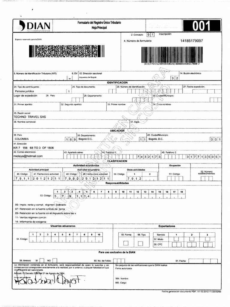 Documento Rut PDF | PDF