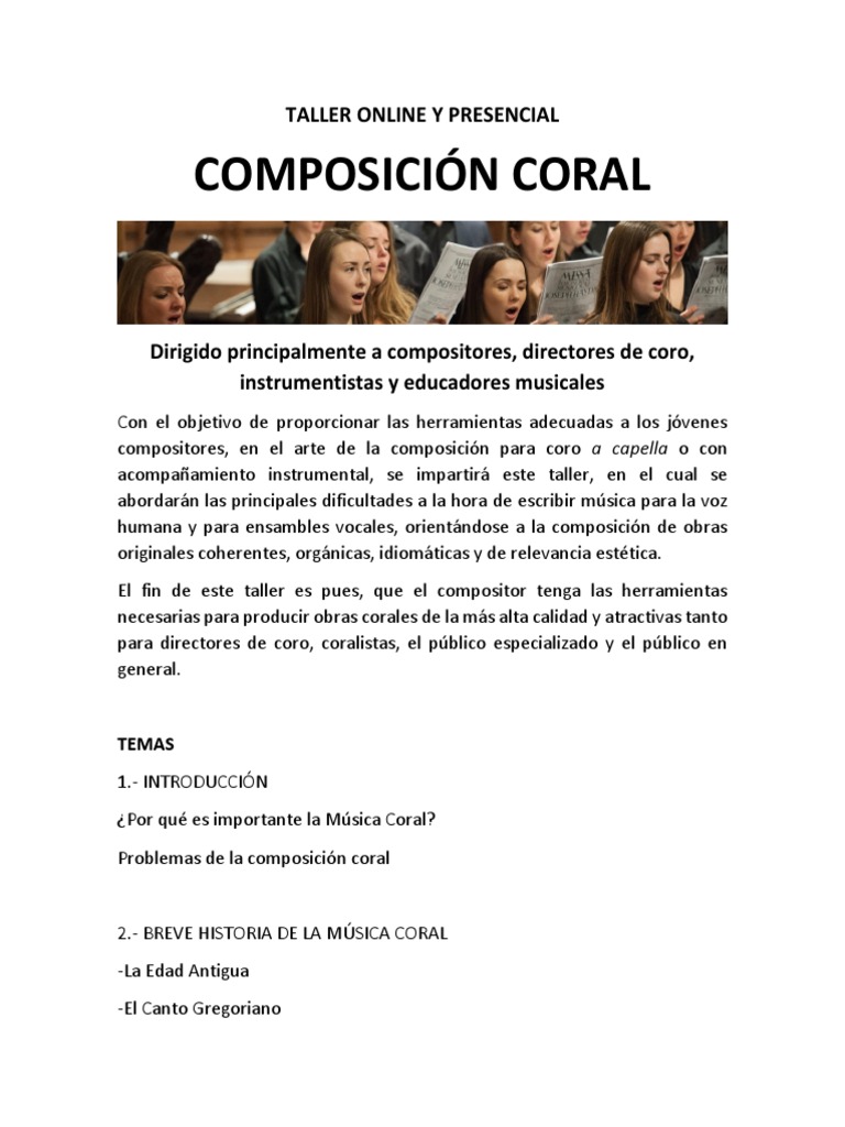 Composición Coral | PDF | Coro | Composiciones Musicales