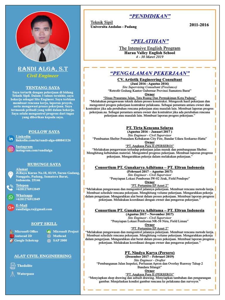 CV Randi Alga-Staff Teknik-PT - Pkss Padang | PDF