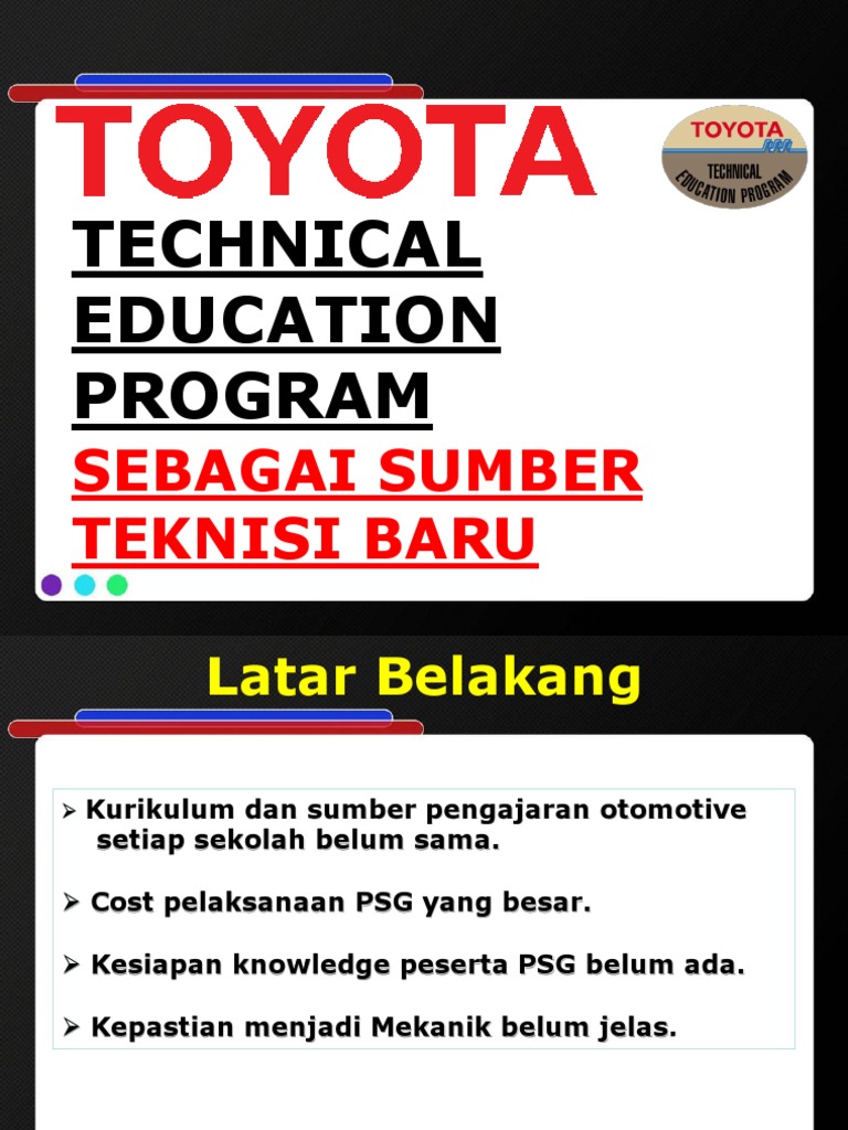 Toyota Technical Education Program (T-TEP) (SUPRIADI) | PDF