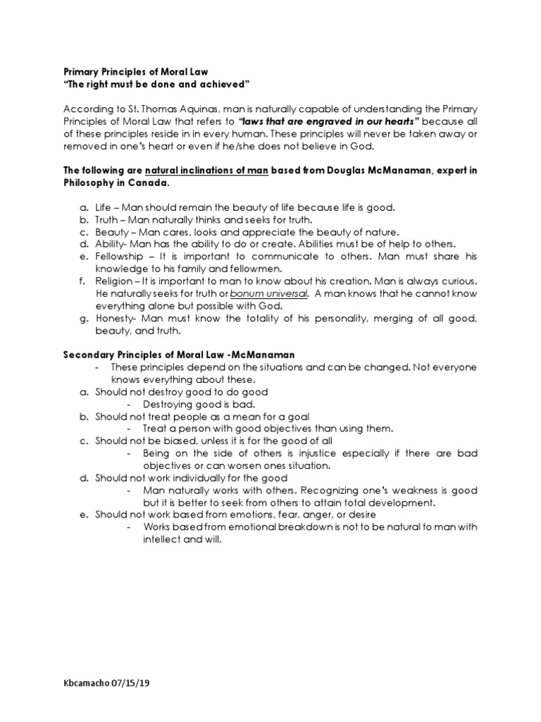 Principles of Moral Law | PDF