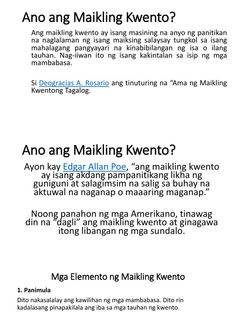 Ano Ang Maikling Kwento-Filipino | PDF