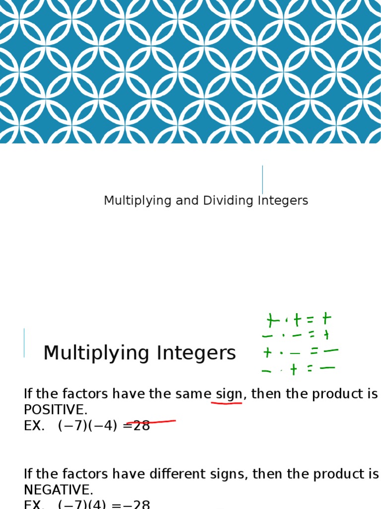 L2 Multiplying and Dividing Rational Numbers | PDF