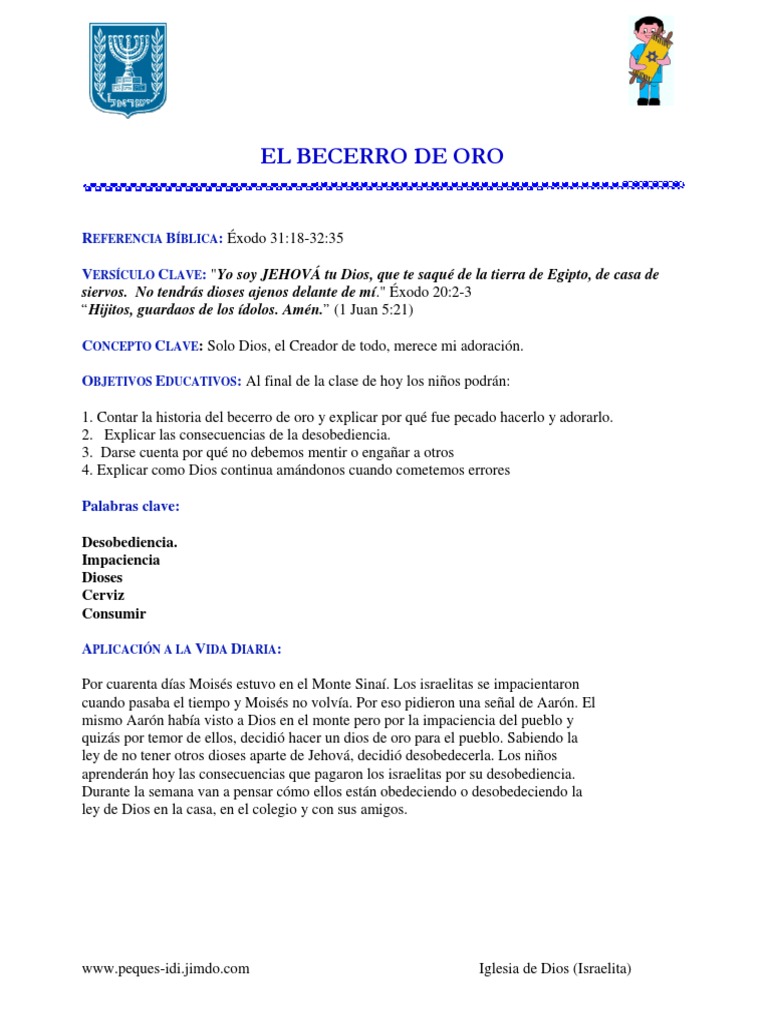 El Becerro de Oro | PDF | Moisés | Diez Mandamientos