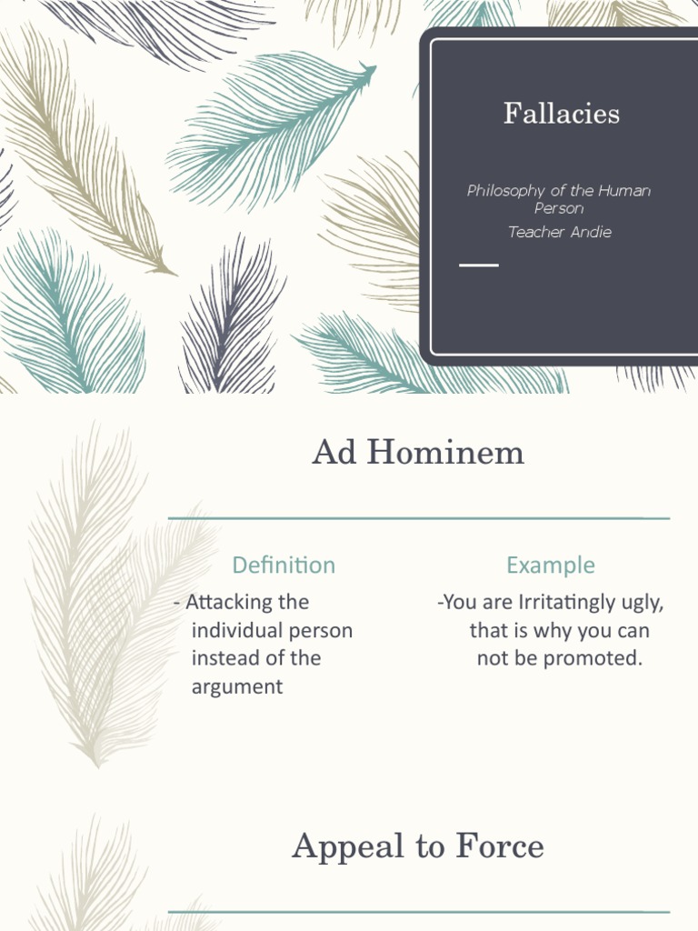 Fallacies: Philosophy of The Human Person Teacher Andie | PDF | Language Arts & Discipline ...