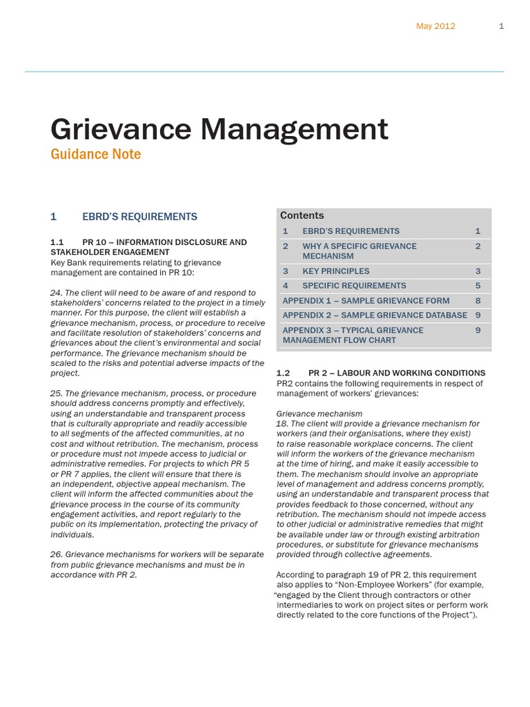 Grievance Mechanism PDF | PDF | Mediation | Arbitration