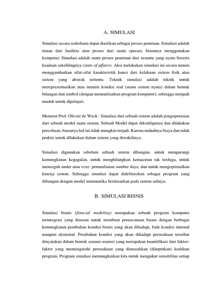 Pengertian Simulasi Bisnis | PDF