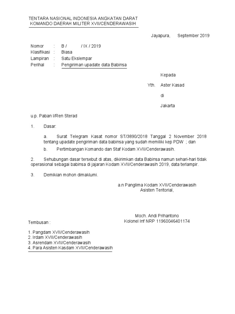 Surat B Babinsa PDF | PDF