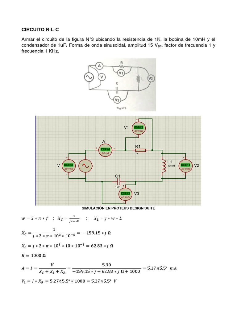 Simulación de Circuito RLC en Proteus | PDF