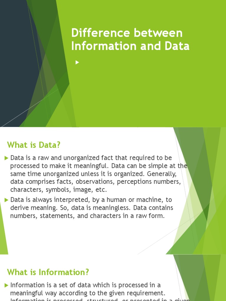 Data vs. Information Explained | PDF