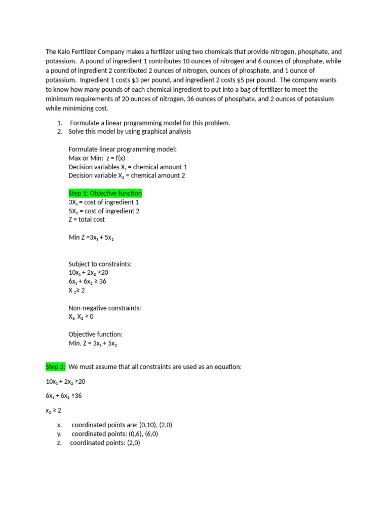 2ND | PDF | Linear Programming | Fertilizer