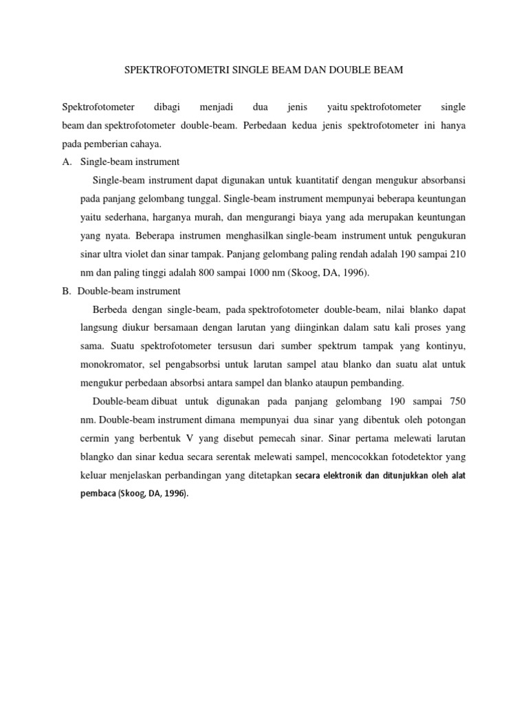 Single Beam Dan Double Beam | PDF