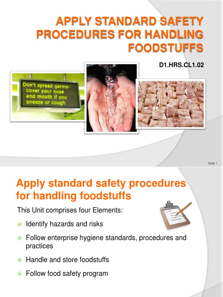 Apply Safety Proc Handling Food - Final | PDF | Food Storage | Hygiene