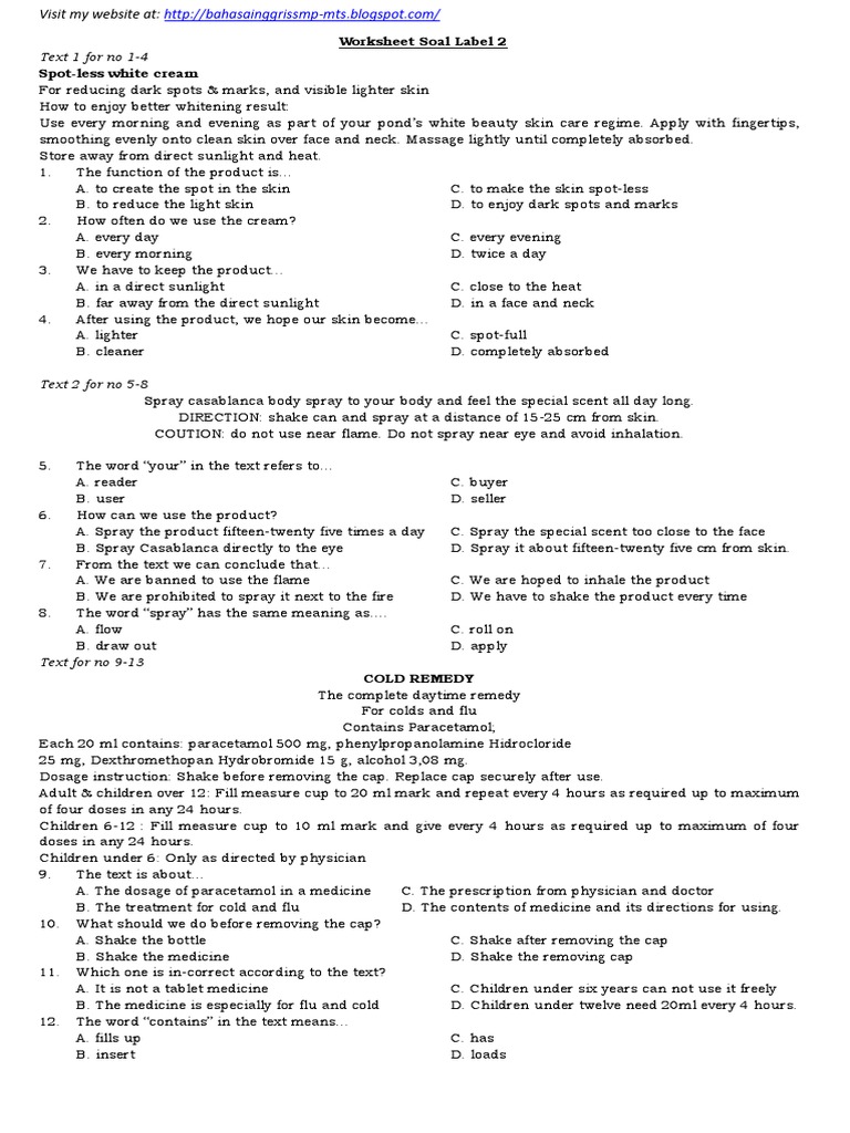 Soal Label 2 | PDF | Tablet (Pharmacy) | Dose (Biochemistry)