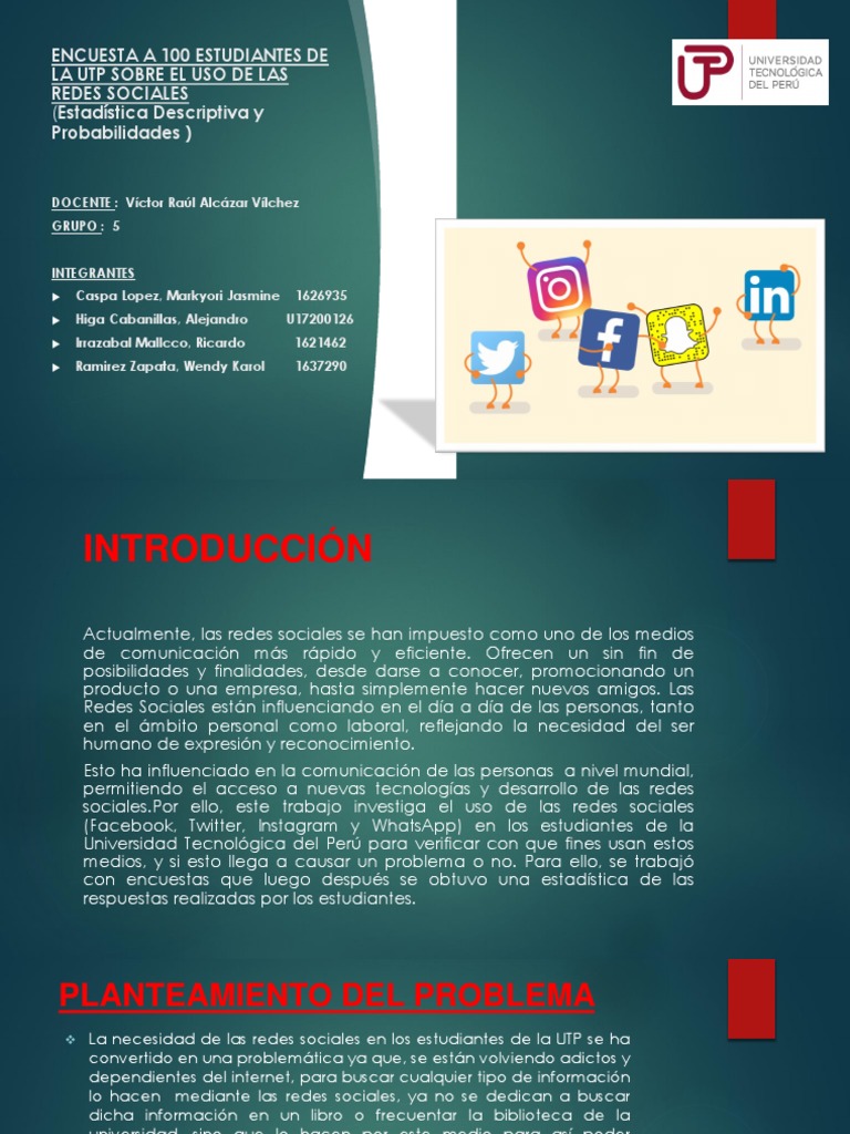 de Estadistica Sobre Las Redes Sociales - Grupo 5 | PDF | Servicio de ...