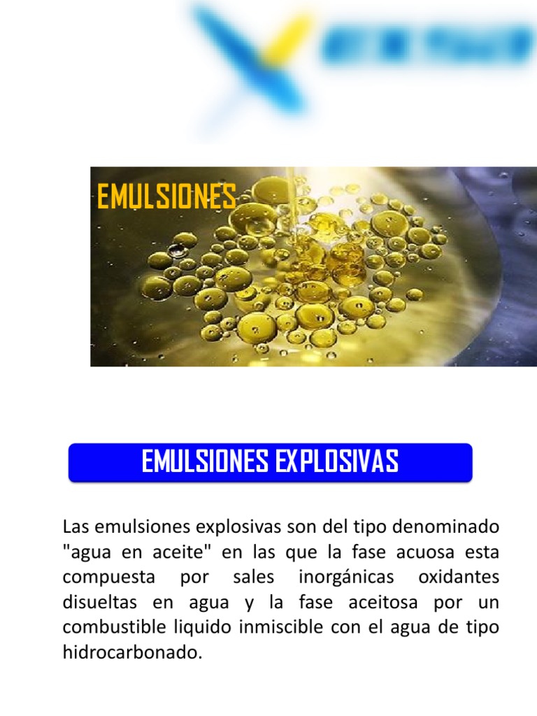 Composición y propiedades de las emulsiones explosivas | PDF | Emulsión ...