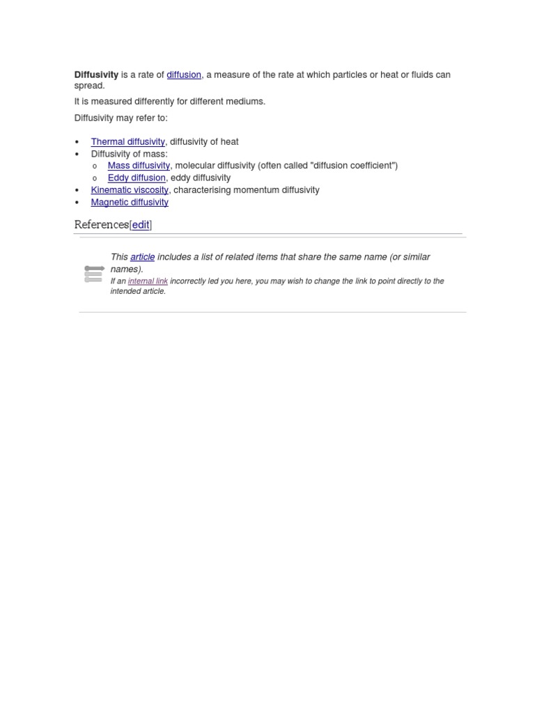 Diffusivity | PDF