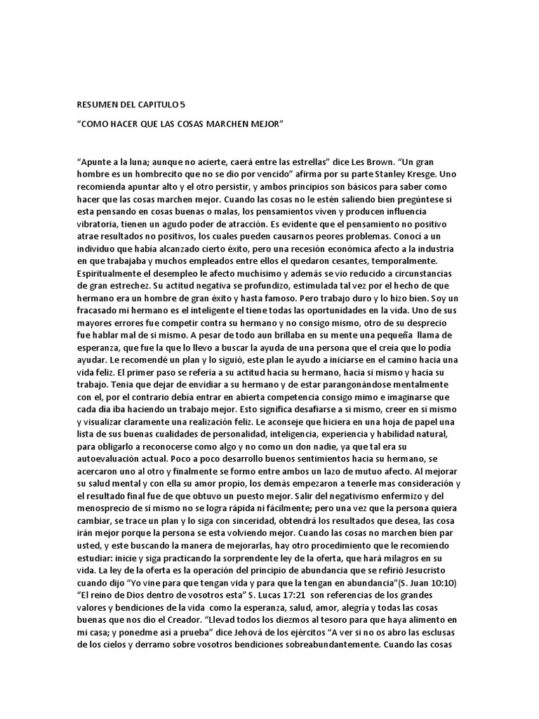 Resumen Del Capitulo 5 6 7 8 | PDF | Vida | Amor