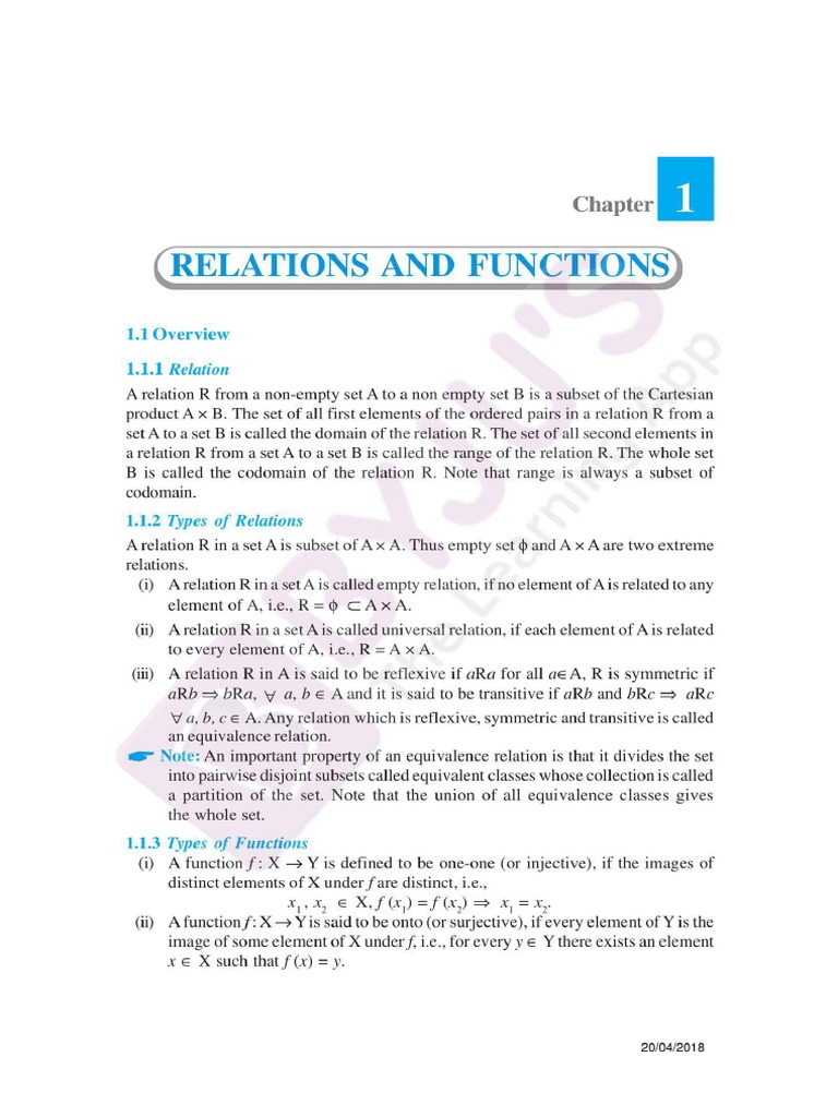 Ncert Exemplar Class 12 Maths Chapter 1 | PDF