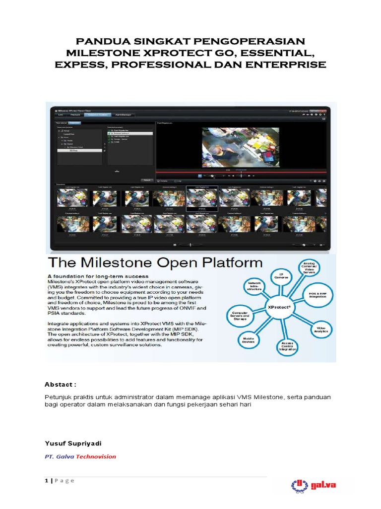 Panduan Singkat Milestone VMS Pro | PDF