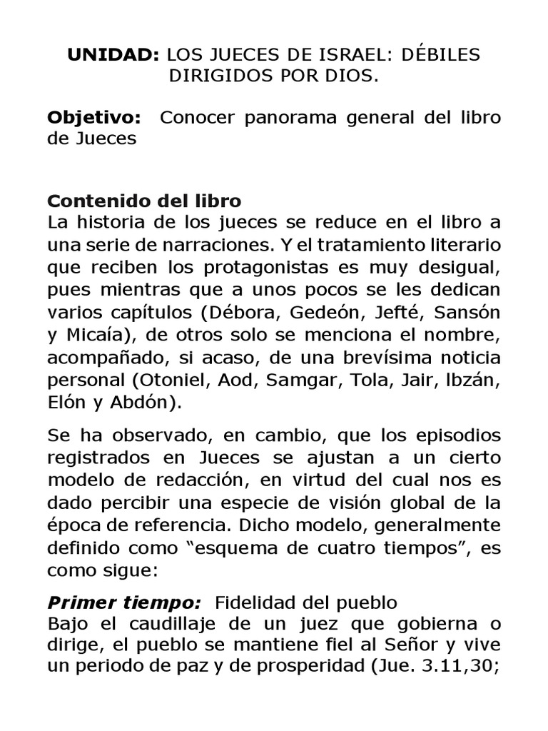 Los Jueces | PDF | Libro de jueces | Contenido bíblico