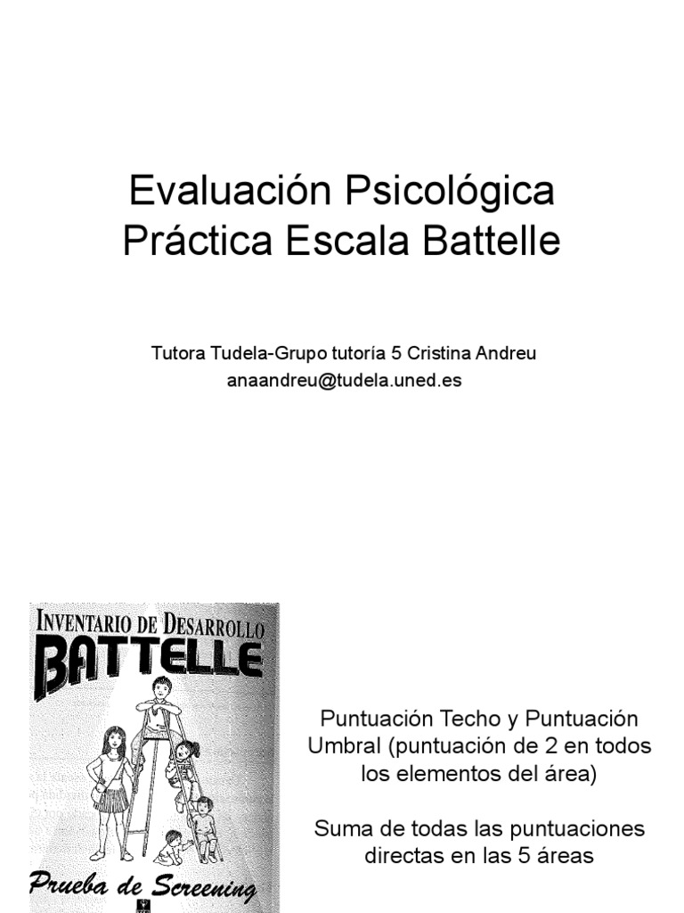 Guía para la aplicación del Inventario de Desarrollo Battelle - Prueba ...