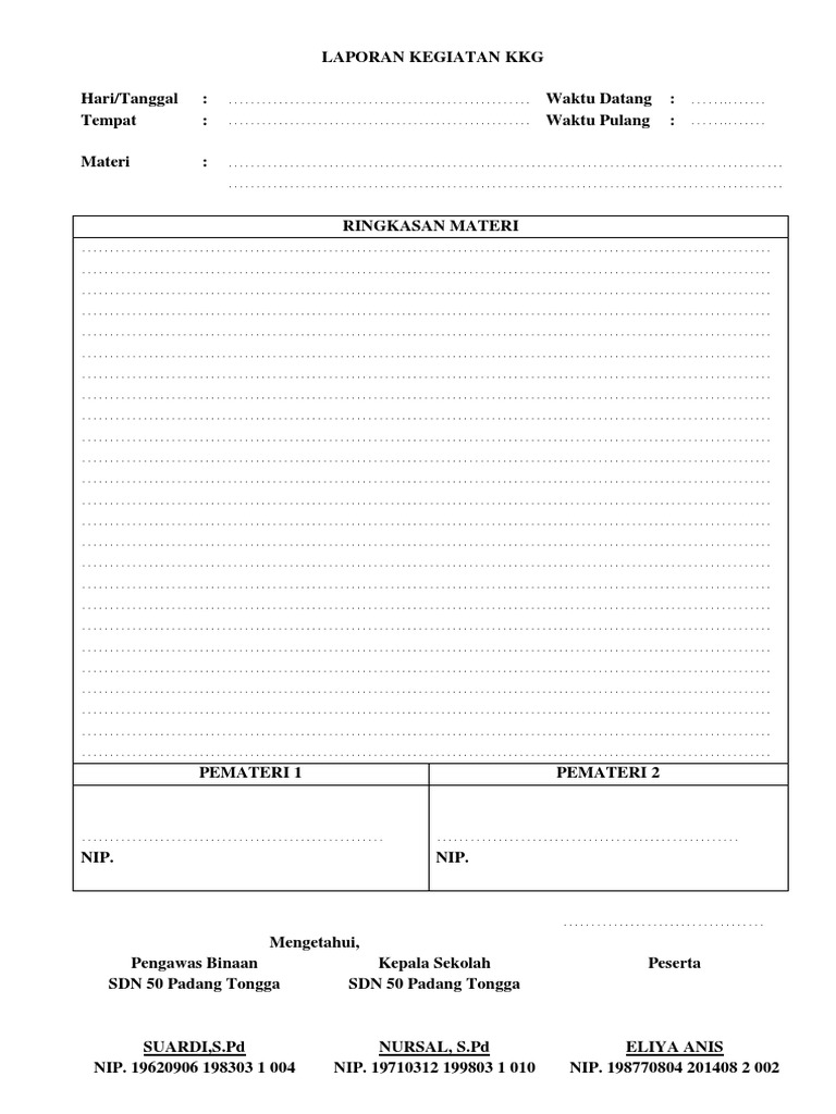 Buku Kegiatan KKG | PDF