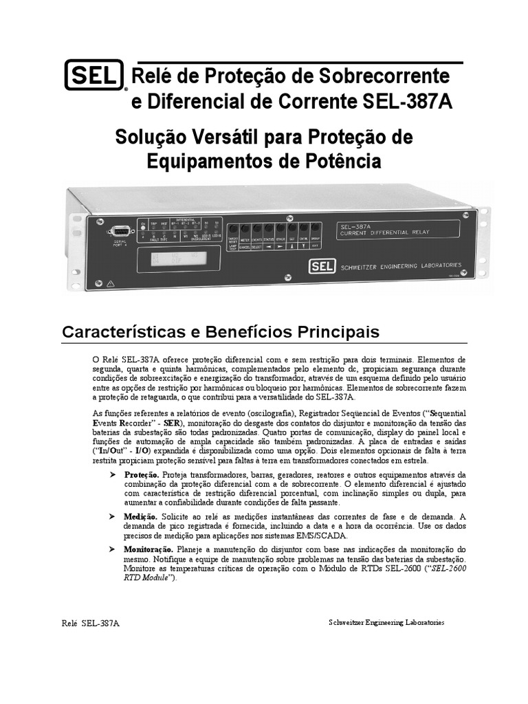 Sel 387a | PDF | Relé | Dados