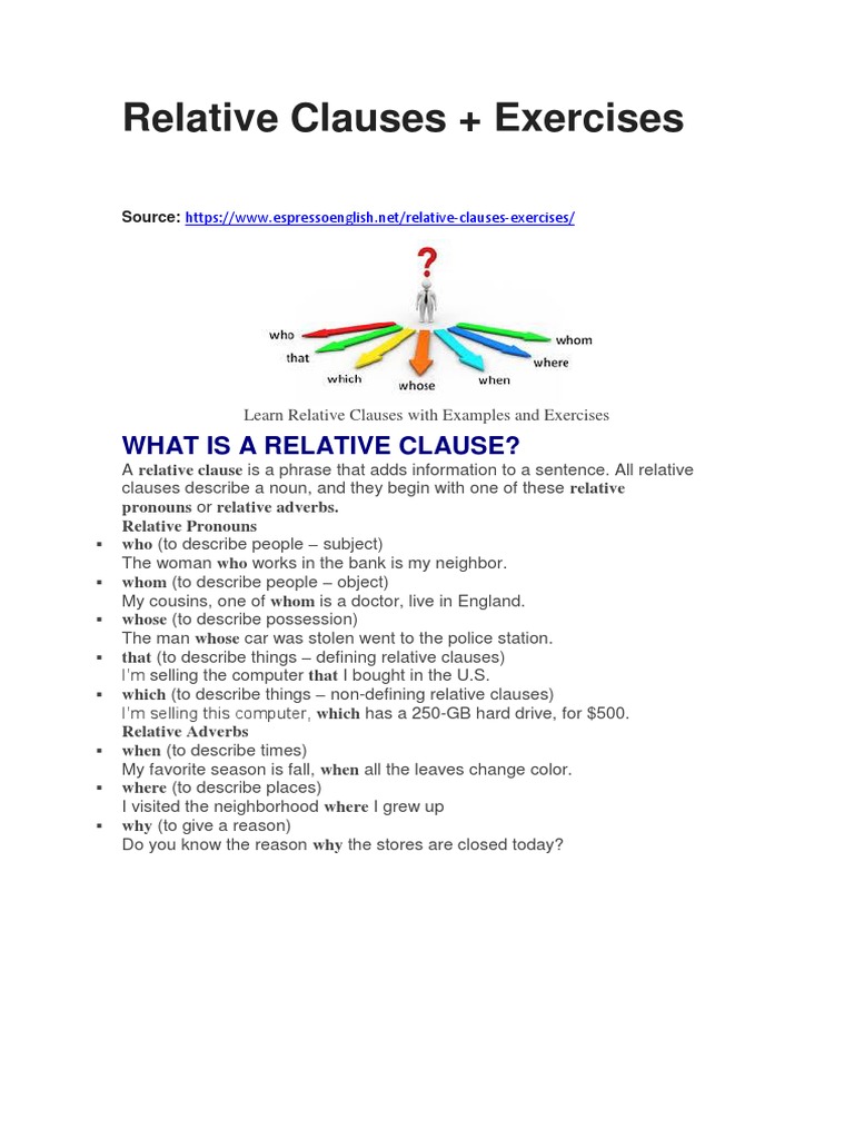 Relative Clauses - EFL | PDF | Sentence (Linguistics) | English Language