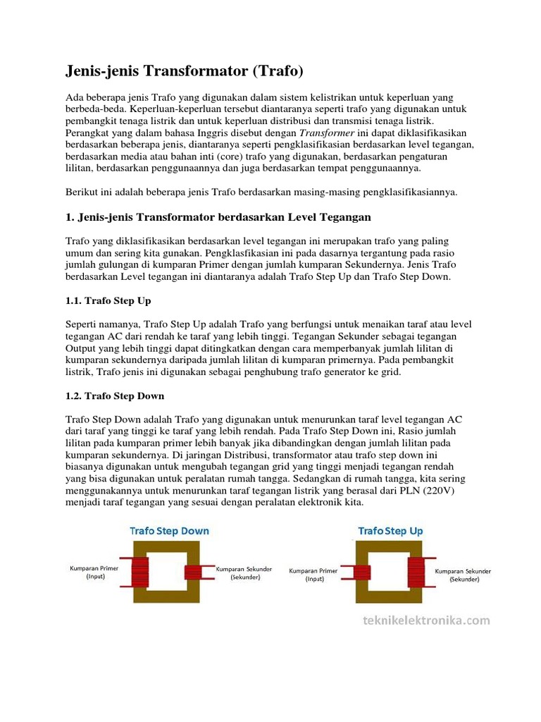 Jenis-Jenis Transformator Listrik | PDF | Sains & Matematika ...