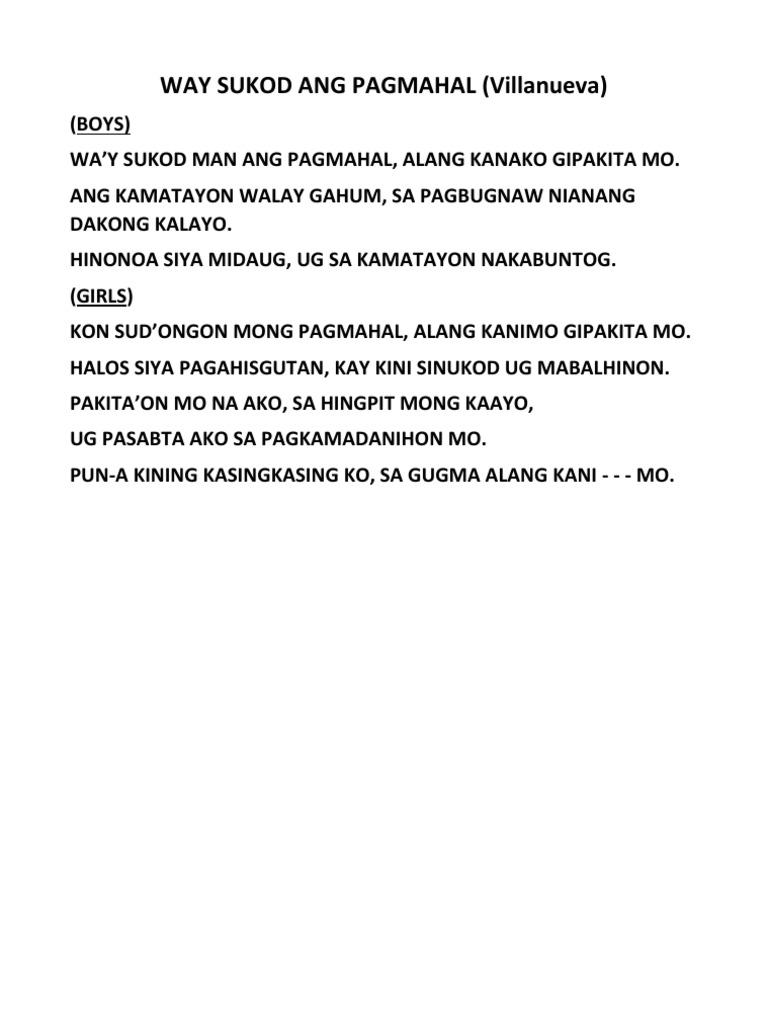 Way Sukod Ang Pagmahal | PDF