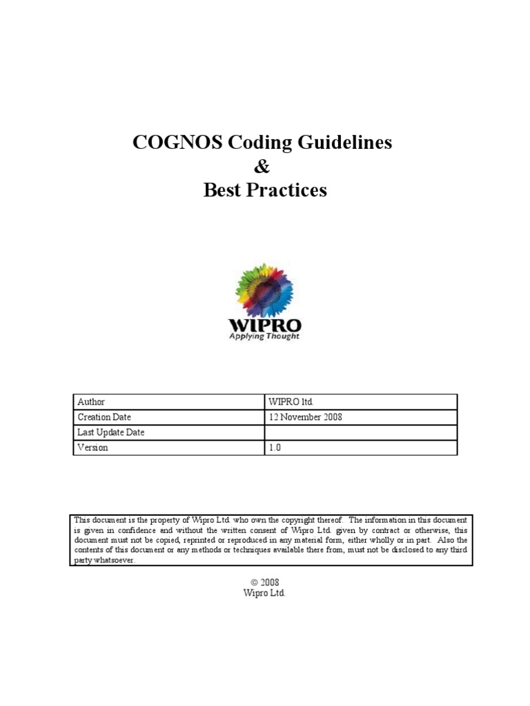 COGNOS Guidelines and Best Practices | PDF | Databases | Application Programming Interface