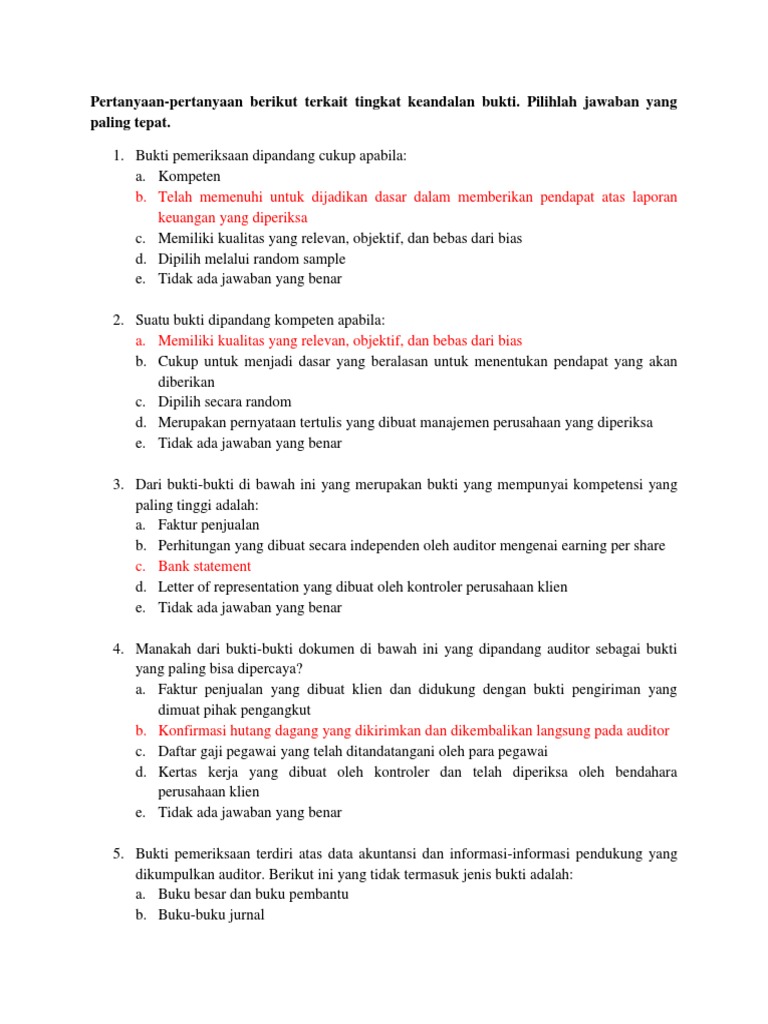 Soal Auditing + Jawaban - Share | PDF