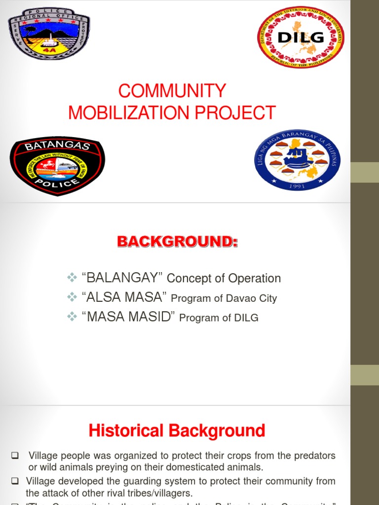 Community Mobilization Project | PDF | Police | Government