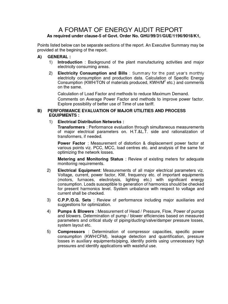 Cei-Format of Energy Audit-1 | PDF | Air Conditioning | Hvac